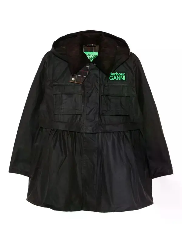 Barbour Peplum Waxed Coat - Brown