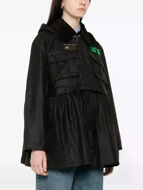 Barbour Peplum Waxed Coat - Brown