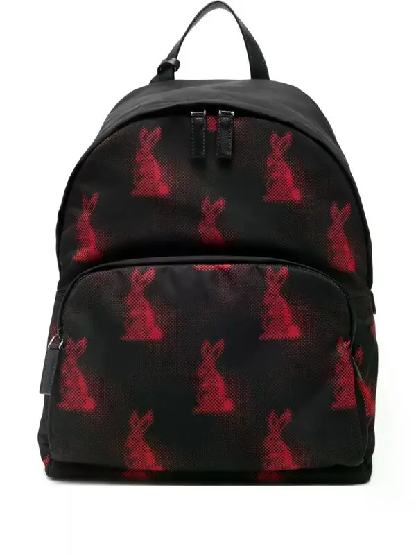 Prada Rabbit-print Backpack - Black