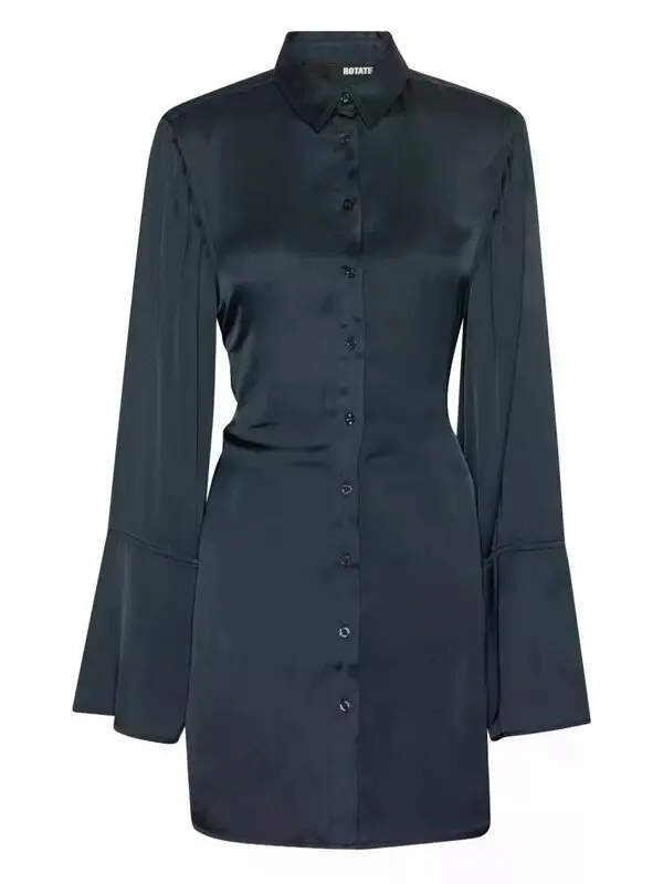 ROTATE BY BIRGER CHRISTENSEN Satin-tie Mini Shirt Dress