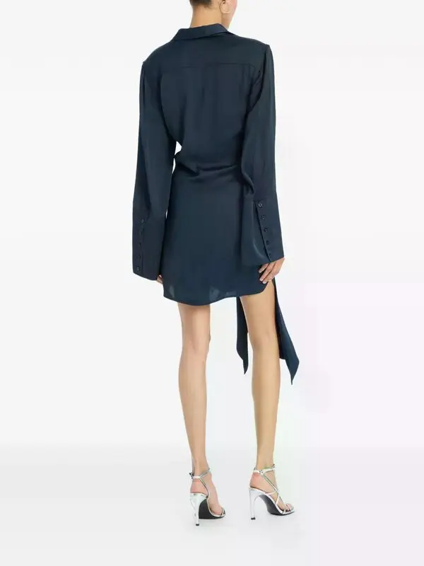 ROTATE BY BIRGER CHRISTENSEN Satin-tie Mini Shirt Dress