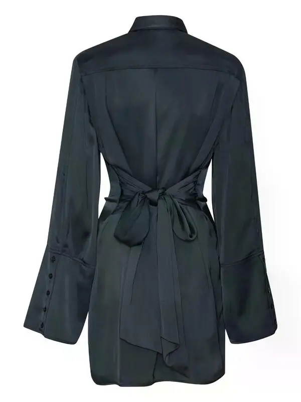 ROTATE BY BIRGER CHRISTENSEN Satin-tie Mini Shirt Dress