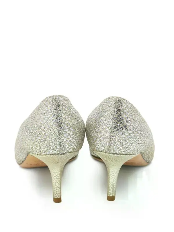 JIMMY CHOO Glitter Embellishment Peep-toe Pumps