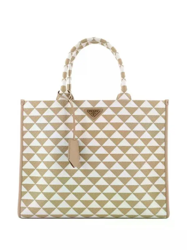Prada Symbole Shopper Large Tote Bag - Neutrals
