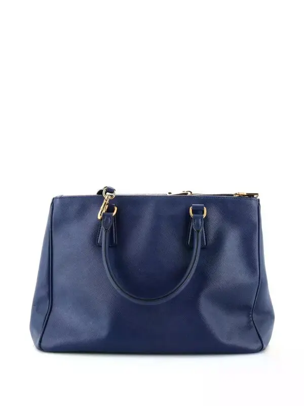 Prada Galleria Double Zip Saffiano Leather Large Tote Bag - Blue