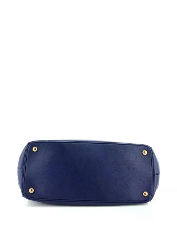 Prada Galleria Double Zip Saffiano Leather Large Tote Bag - Blue