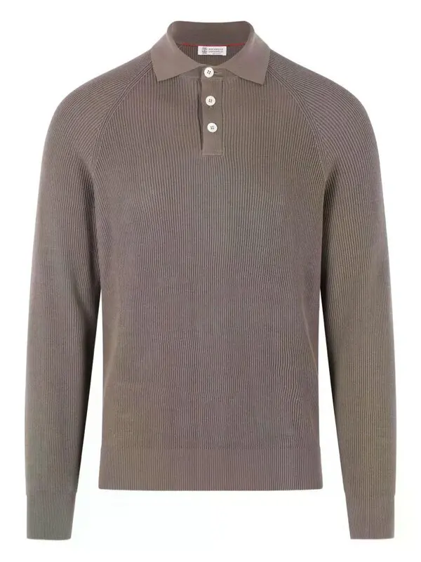 Brunello Cucinelli Buttoned Polo Shirt - Brown