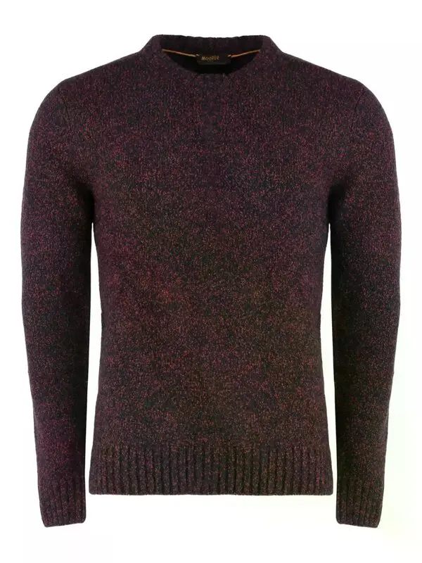 MOORER Crew-neck Knitted Sweater - Red