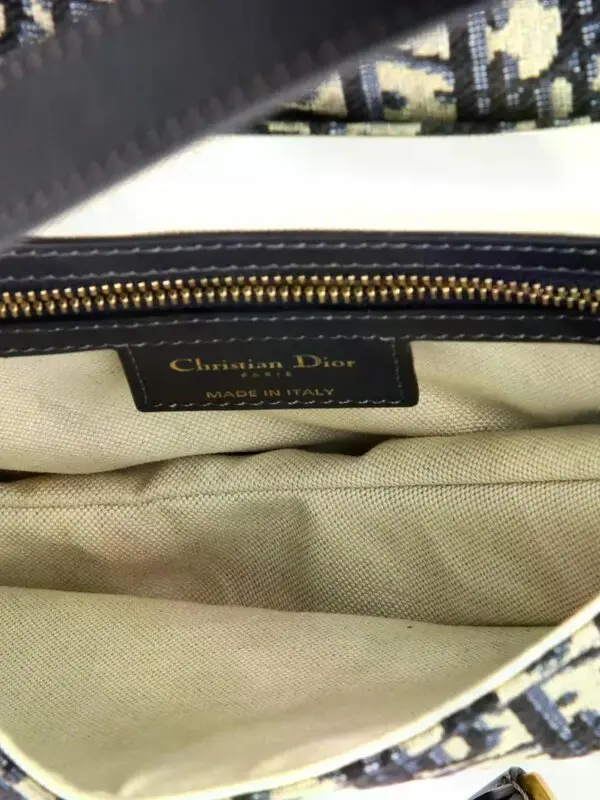 Dior Saddle Oblique Canvas Medium Shoulder Bag - Blue