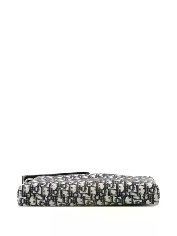 Dior Wristlet Oblique Canvas Clutch Bag
