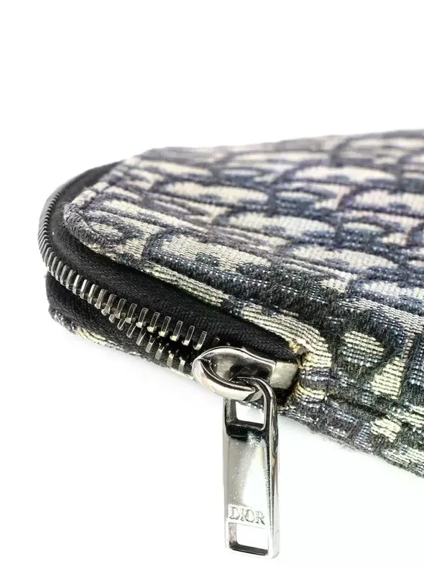 Dior Wristlet Oblique Canvas Clutch Bag