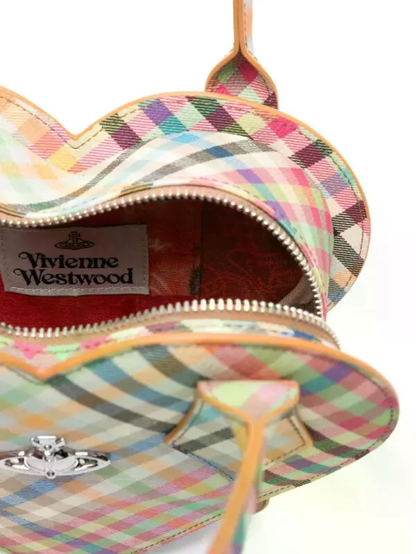 VIVIENNE WESTWOOD Josephine Heart Plaid Tote Bag - Neutrals