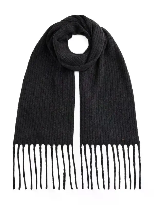 Tommy Hilfiger Fringed Scarf - Black