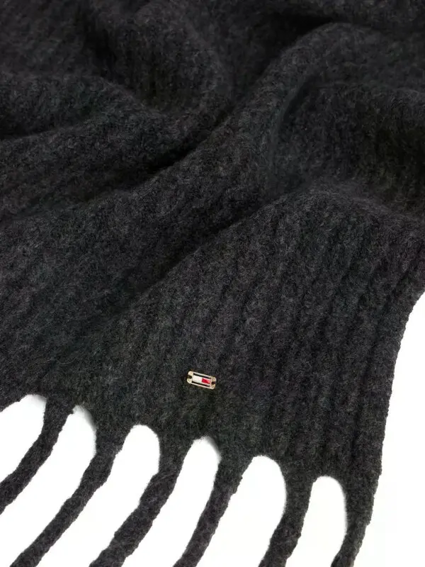 Tommy Hilfiger Fringed Scarf - Black