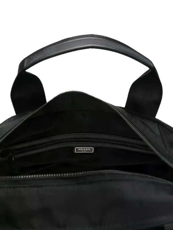 Prada Triangle Logo Tote Bag