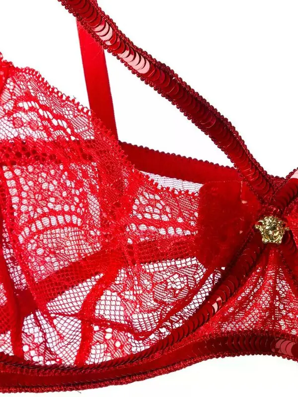 Versace Peek-a-boo' Scalloped Lace Bra