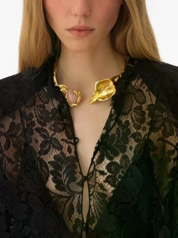 Chloé Floral-lace High-neck Dress