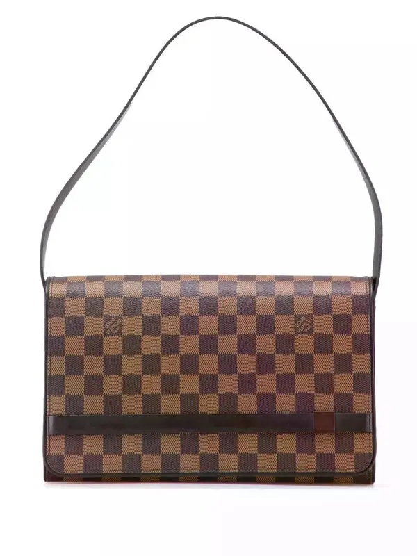 LOUIS VUITTON 2002 Damier Ebene Tribeca Long Shoulder Bag - Brown