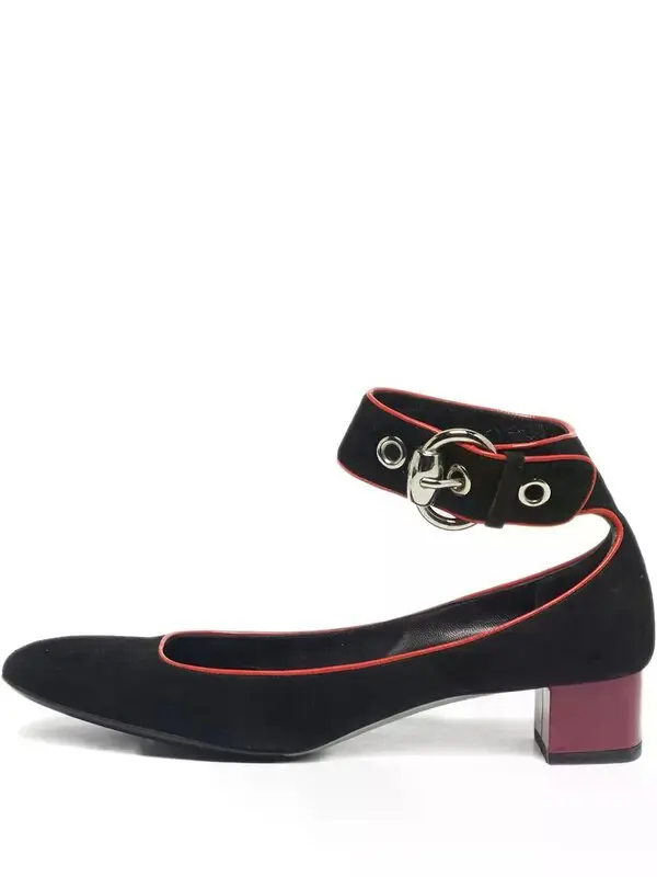 Gucci Ankle Strap Block Heel Pumps
