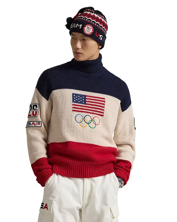 Polo Ralph Lauren Team Usa Closing Ceremony Turtleneck Sweater - Cream