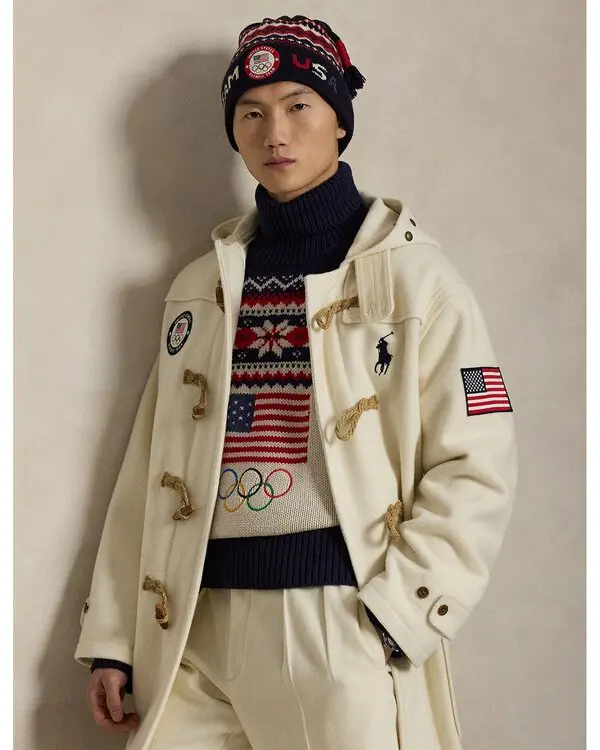 Polo Ralph Lauren Team Usa Opening Ceremony Wool Twill Toggle Coat - Cream