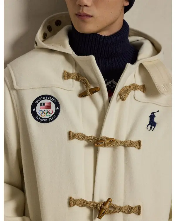 Polo Ralph Lauren Team Usa Opening Ceremony Wool Twill Toggle Coat - Cream