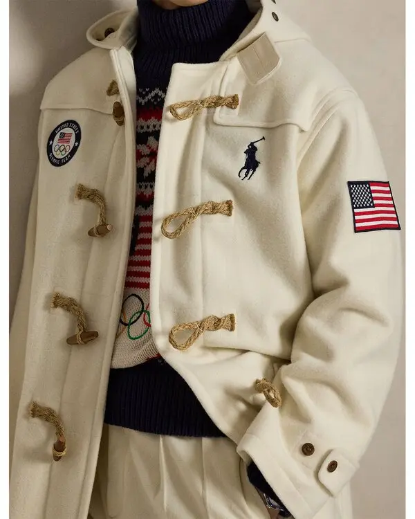 Polo Ralph Lauren Team Usa Opening Ceremony Wool Twill Toggle Coat - Cream
