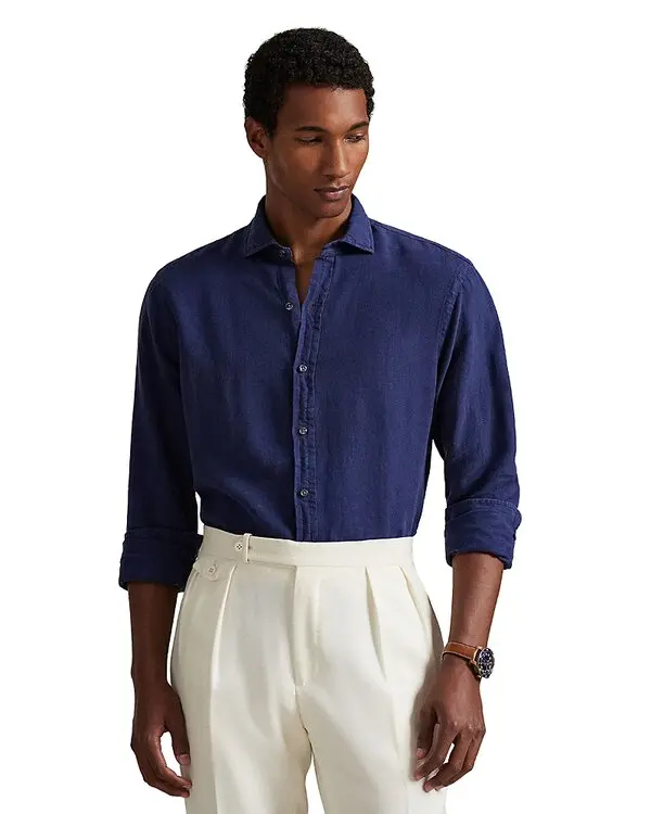 Polo Ralph Lauren Classic Fit Slub Linen Shirt - Navy