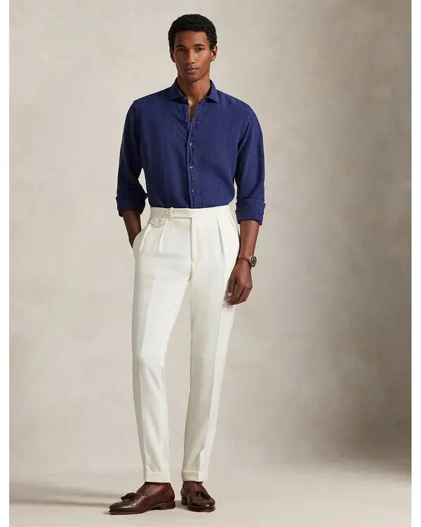 Polo Ralph Lauren Classic Fit Slub Linen Shirt - Navy
