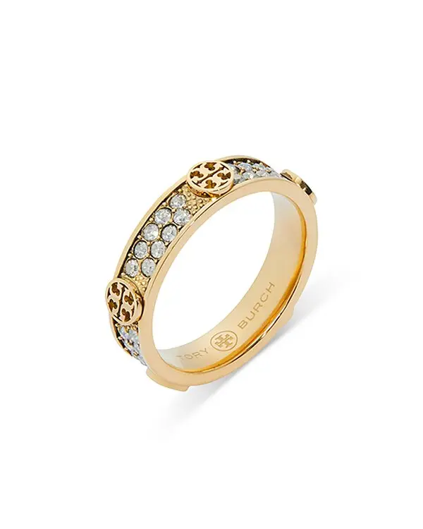 Tory Burch Miller Icon Stud Pave Ring - Gold