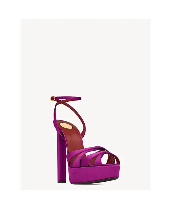Saint Laurent Chandelle Platform Sandals - Fuchsia