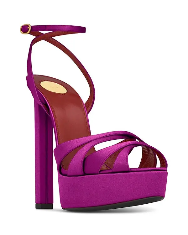Saint Laurent Chandelle Platform Sandals - Fuchsia