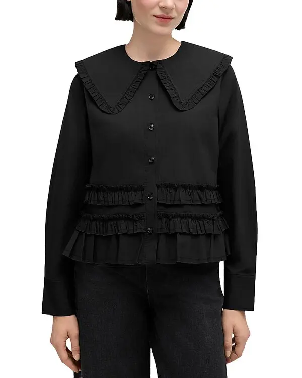 GANNI Ruffle Trim Shirt