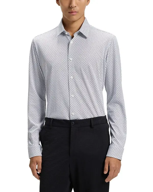 BOSS Roan Kent Slim Fit Button-front Shirt - Dark Blue