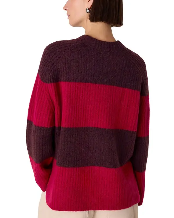 Whistles Wide Stripe Knit Sweater - Red/multi