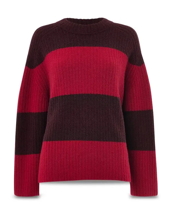 Whistles Wide Stripe Knit Sweater - Red/multi