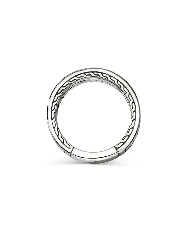 John Hardy Sterling Carved Chain Mixed Stone Ring - Silver