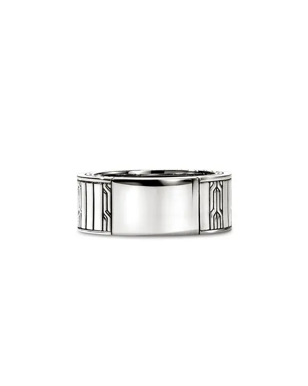 John Hardy Sterling Carved Chain Mixed Stone Ring - Silver