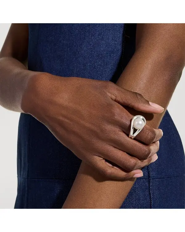 John Hardy Sterling Cultured Freshwater Pearl Ring - Silver