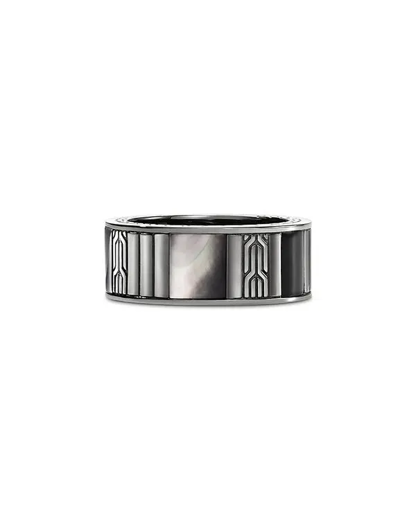 John Hardy Carved Chain Mixed Stone Band - Silver