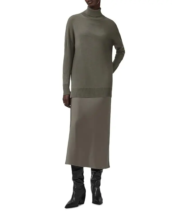 ALLSAINTS Juno 2-in-1 Slip Dress And Sweater - Light Khaki