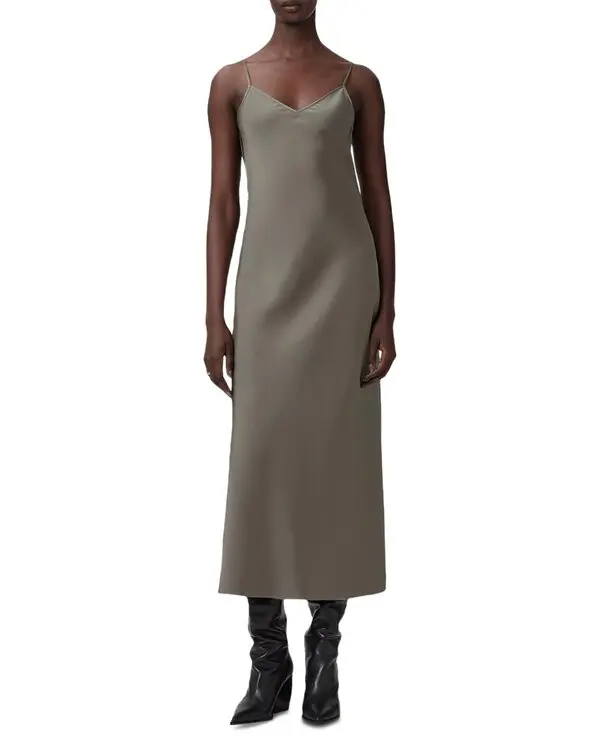 ALLSAINTS Juno 2-in-1 Slip Dress And Sweater - Light Khaki