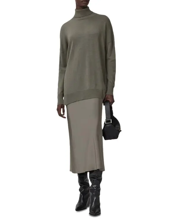 ALLSAINTS Juno 2-in-1 Slip Dress And Sweater - Light Khaki