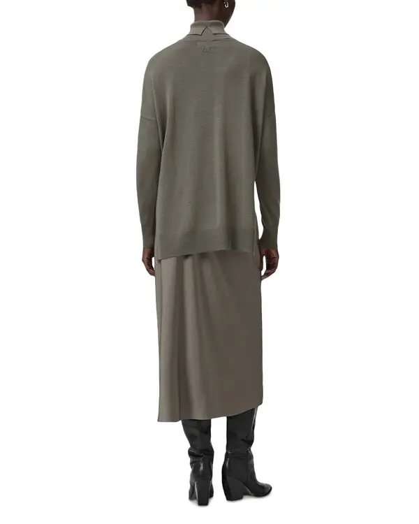 ALLSAINTS Juno 2-in-1 Slip Dress And Sweater - Light Khaki