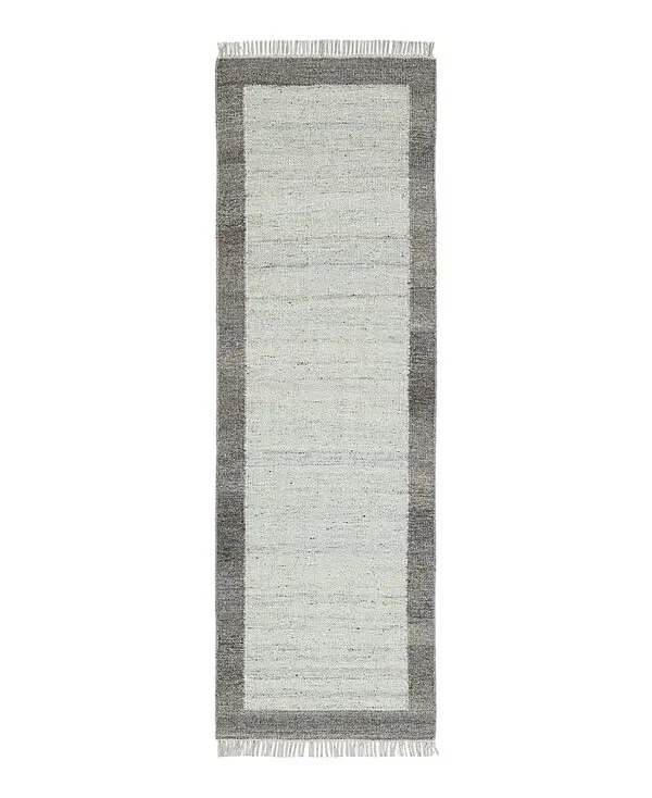 OBEETEE Nu Maison Soft Border Runner Area Rug,2'6x8'0 - Charcoal
