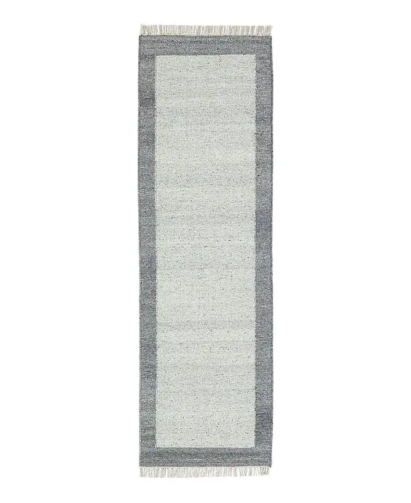 OBEETEE Nu Maison Soft Border Runner Area Rug,2'6x8'0 - Navy