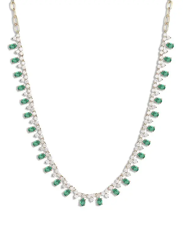 Bloomingdale'S Emerald And Diamond Droplet Collar Necklace - Gold