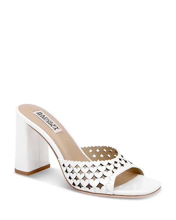 Badgley Mischka Omni Leather Sandals - White Patent