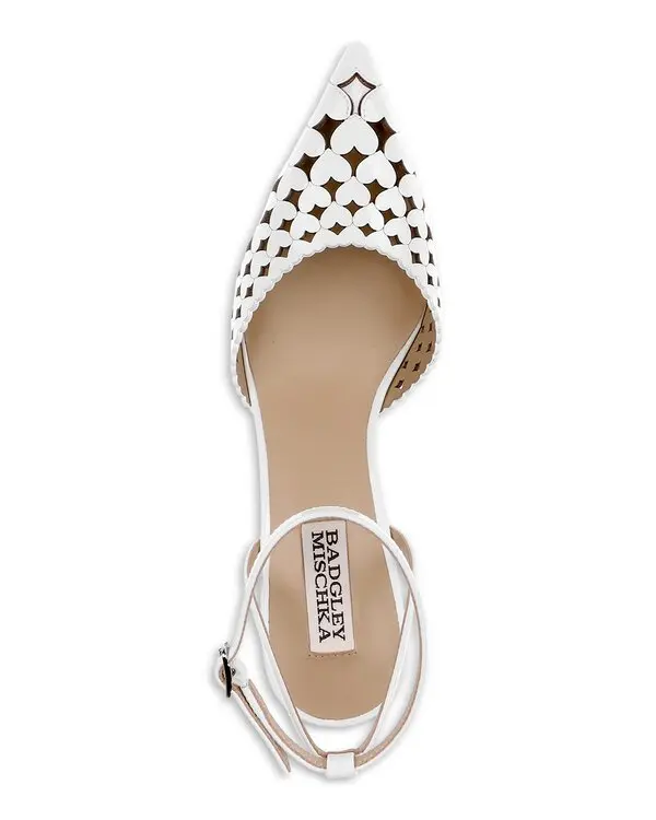 Badgley Mischka Omelia Studded Pumps - White Patent