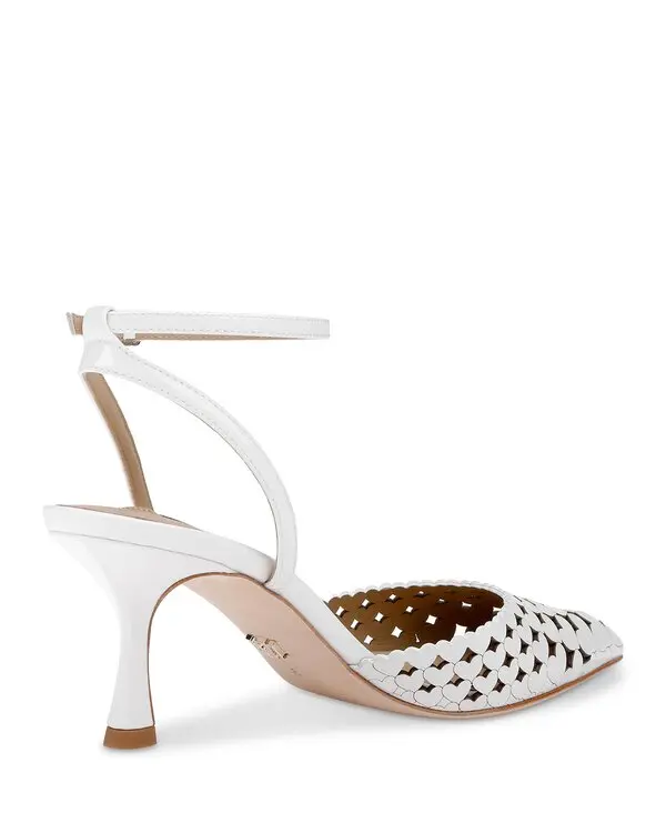 Badgley Mischka Omelia Studded Pumps - White Patent